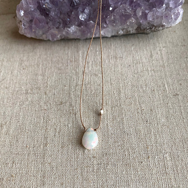 Simple opal necklace store